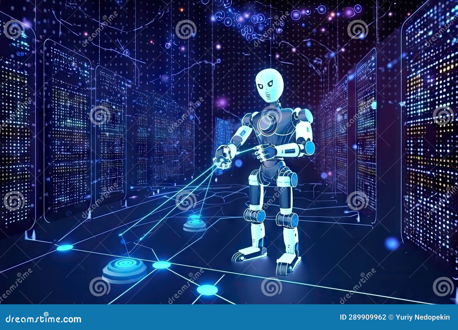 Futuristic Robot with Advanced Artificial Intelligence Capabilities is ...