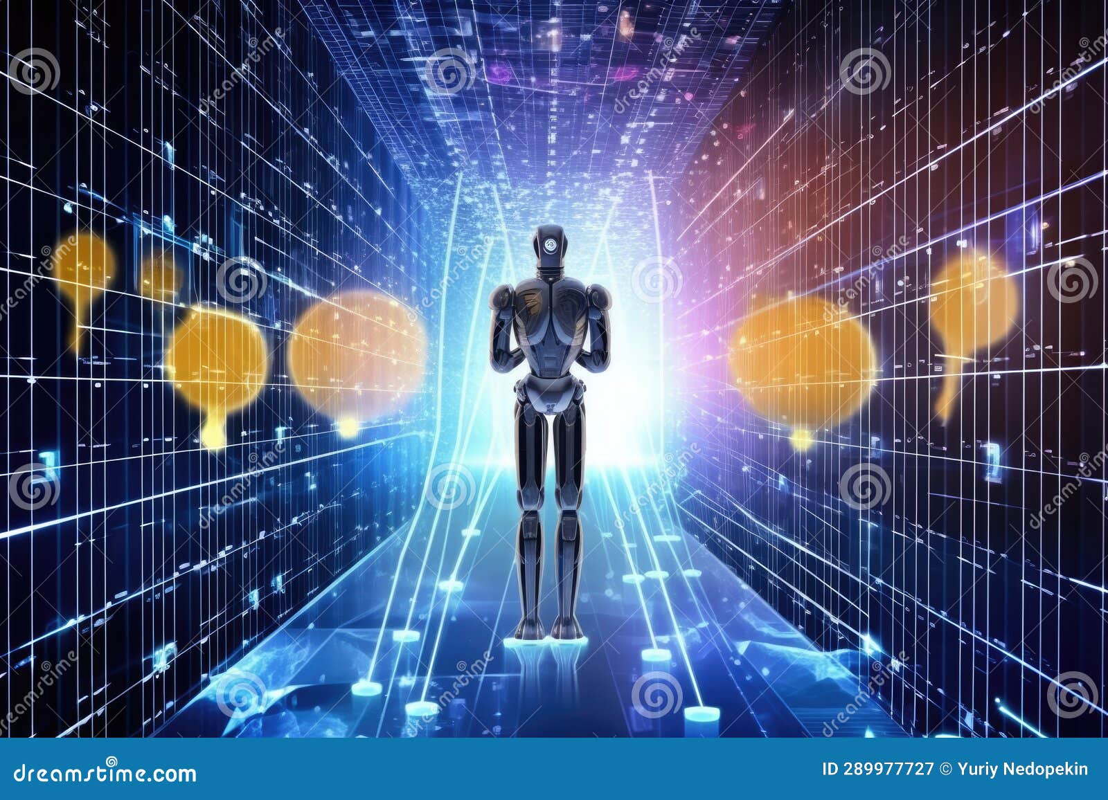 Futuristic Robot with Advanced Artificial Intelligence Capabilities is ...