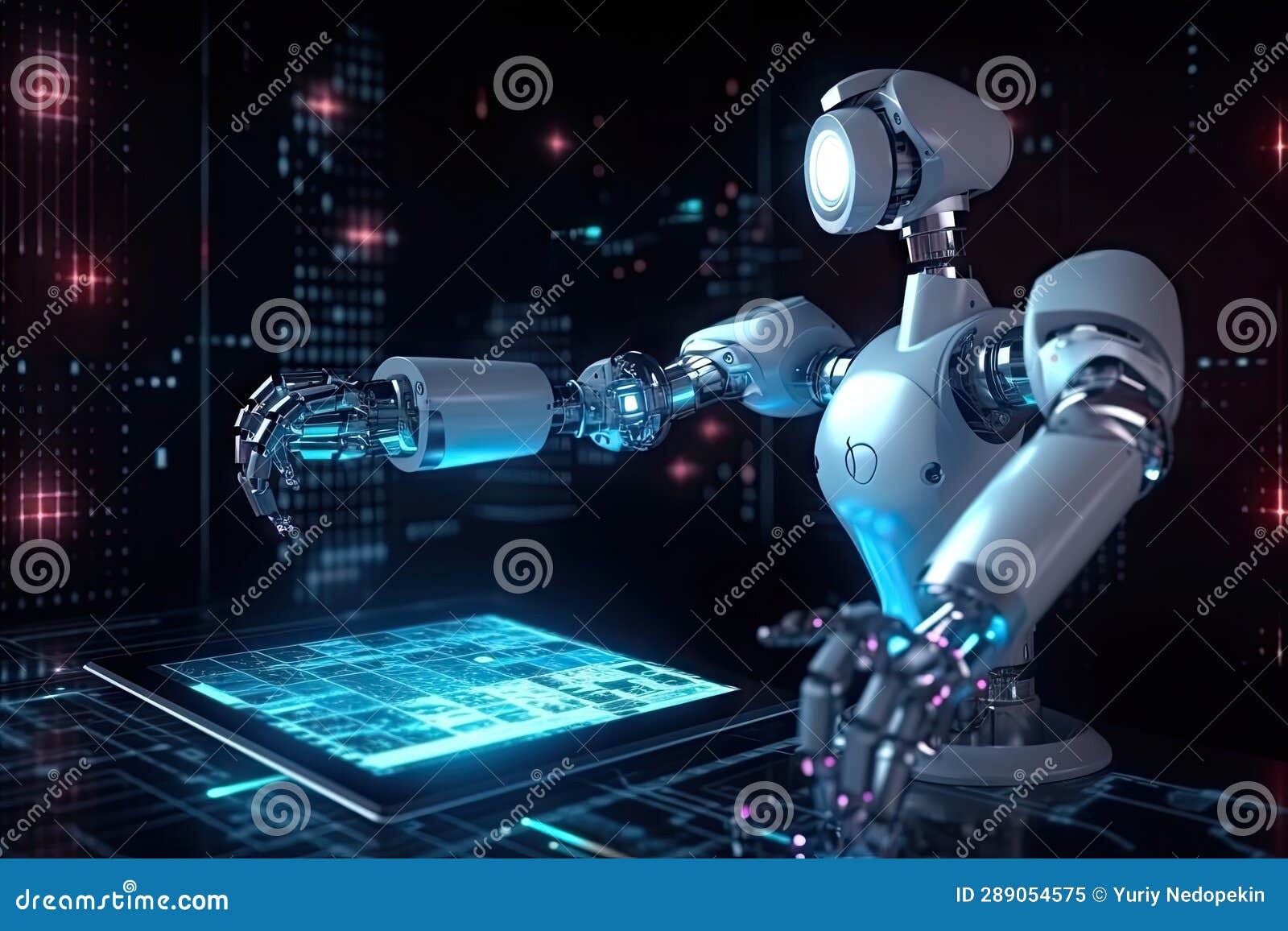 Futuristic Robot with Advanced Artificial Intelligence Capabilities is ...