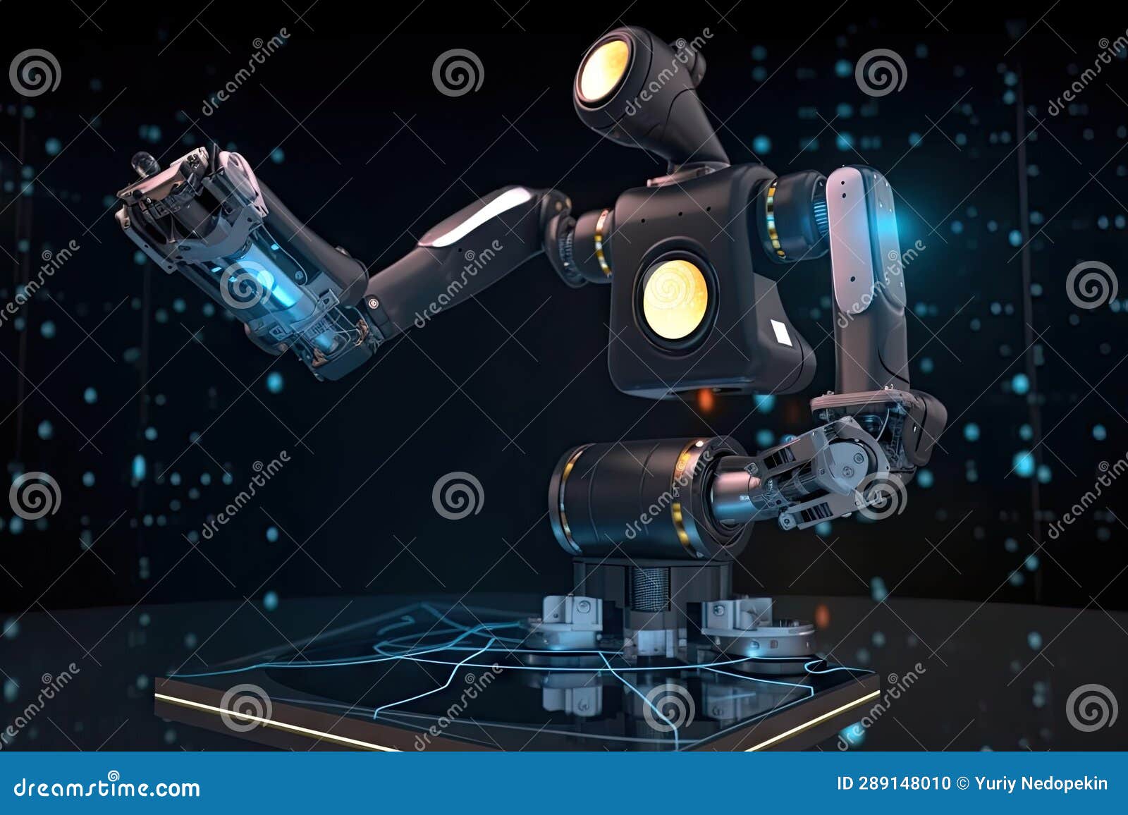 Futuristic Robot with Advanced Artificial Intelligence Capabilities is ...