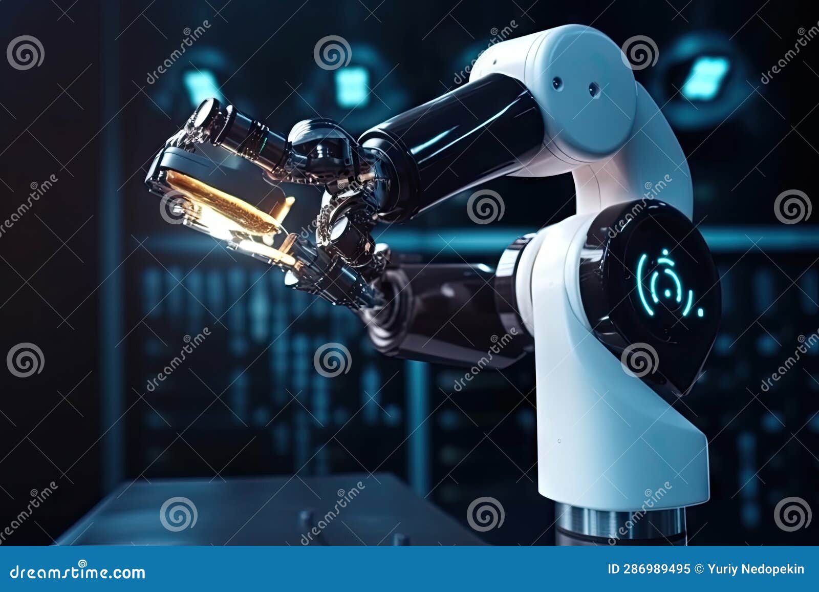 Futuristic Robot with Advanced Artificial Intelligence Capabilities is ...