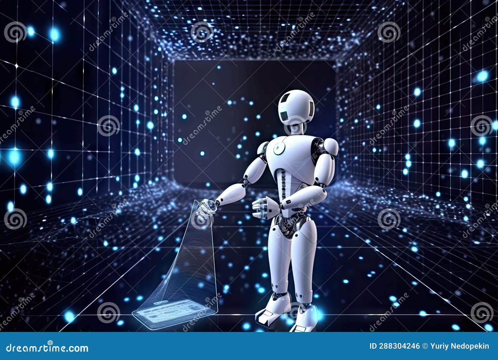 Futuristic Robot with Advanced Artificial Intelligence Capabilities is ...