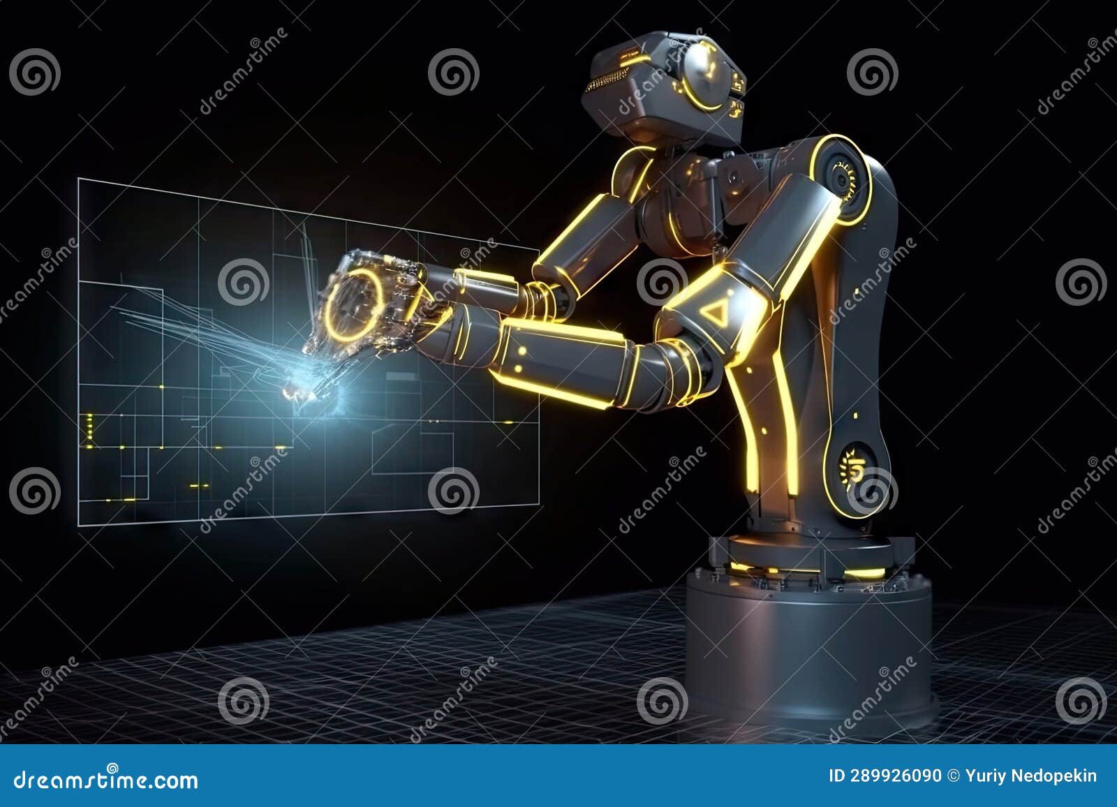 Futuristic Robot with Advanced Artificial Intelligence Capabilities is ...