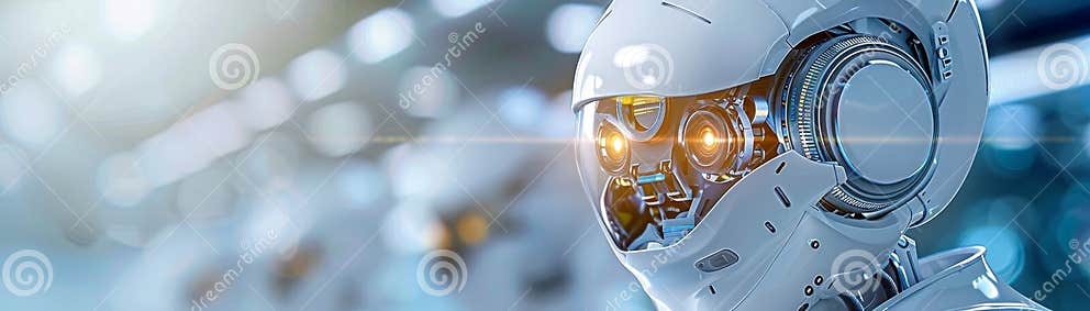Futuristic Robot with Advanced Optical Sensors Stock Illustration ...