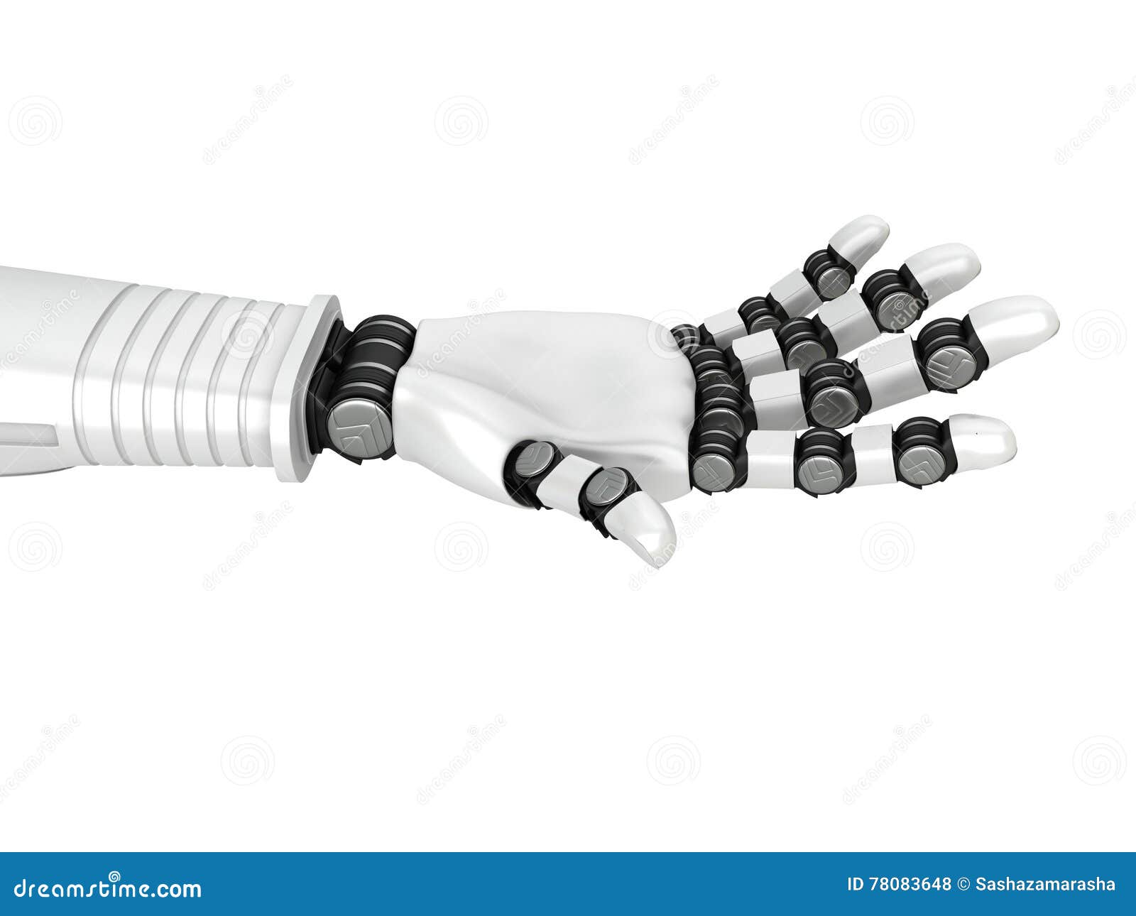 Futuristic Robot Arm Hand Holding Stock Illustration - Illustration of ...