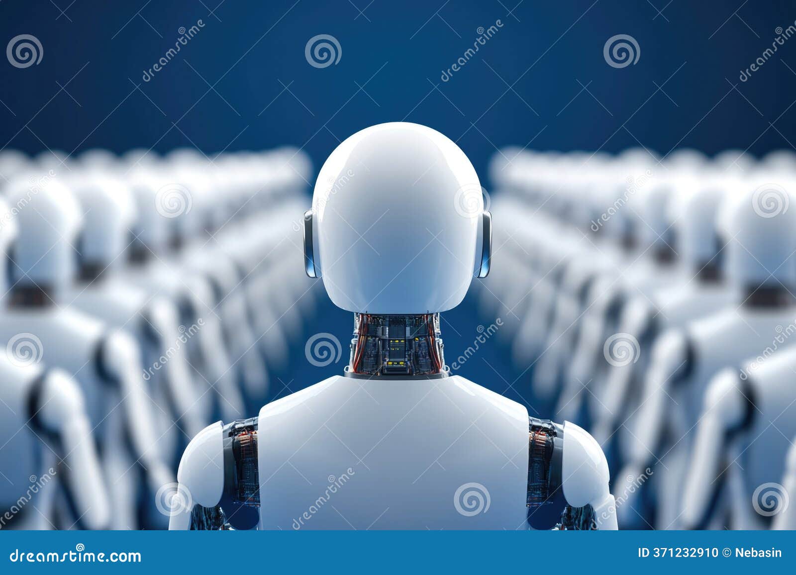 Robot Army Marching Through City, With Blasters In Hand Royalty-Free ...