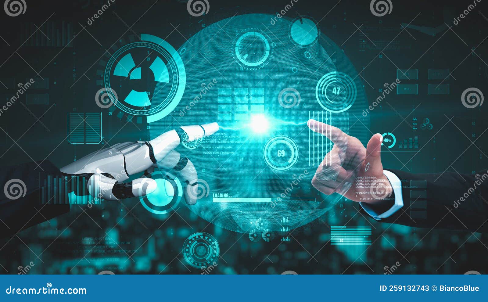 Futuristic Robot Artificial Intelligence Enlightening AI Technology ...