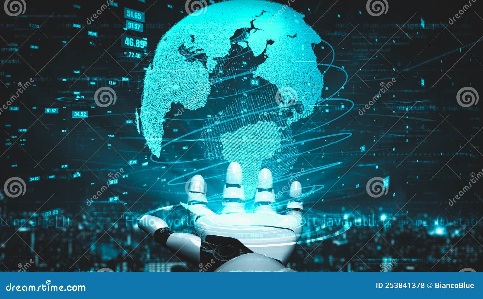 Futuristic Robot Artificial Intelligence Enlightening AI Technology ...