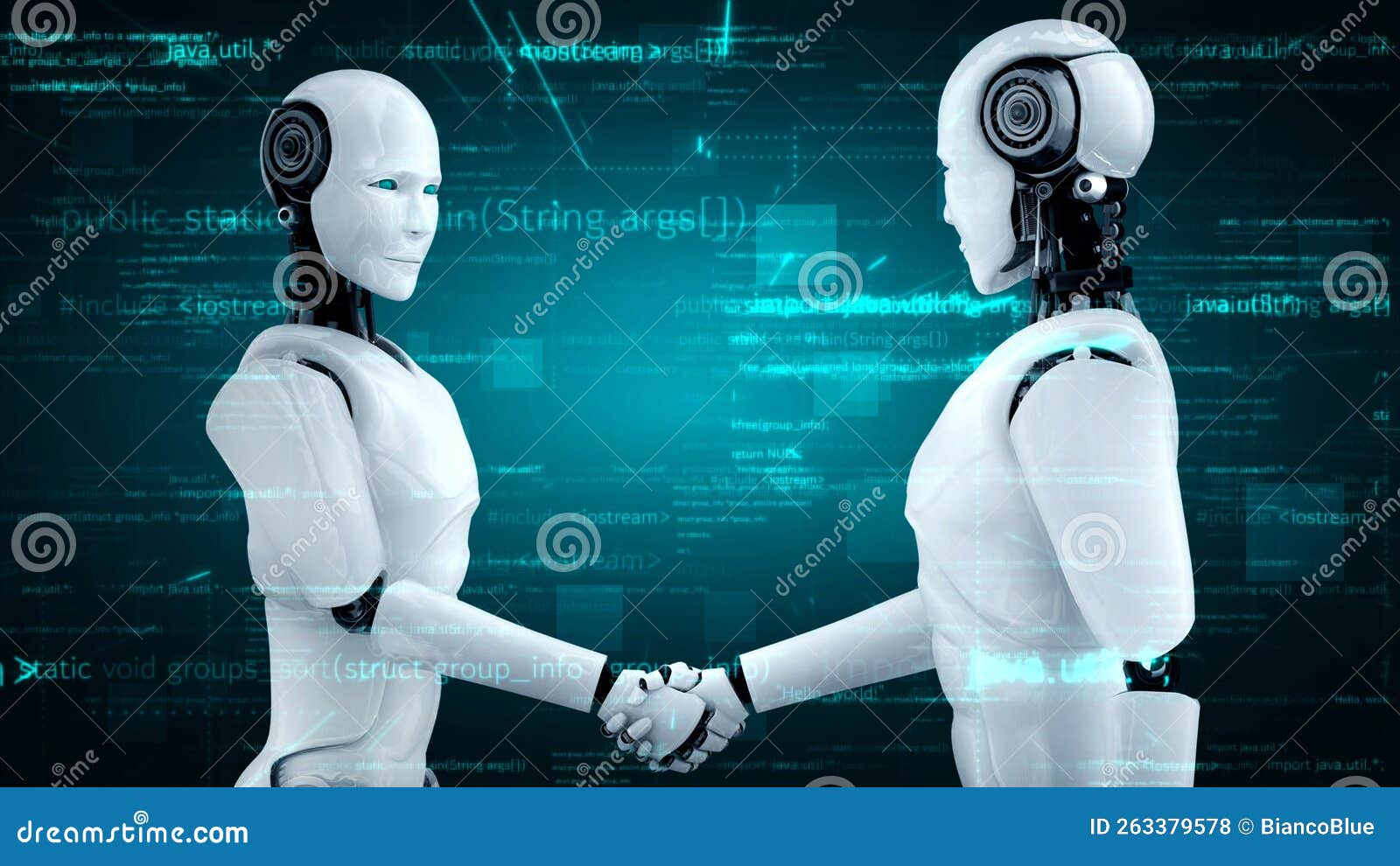 Futuristic Robot Artificial Intelligence Huminoid AI Programming Coding ...