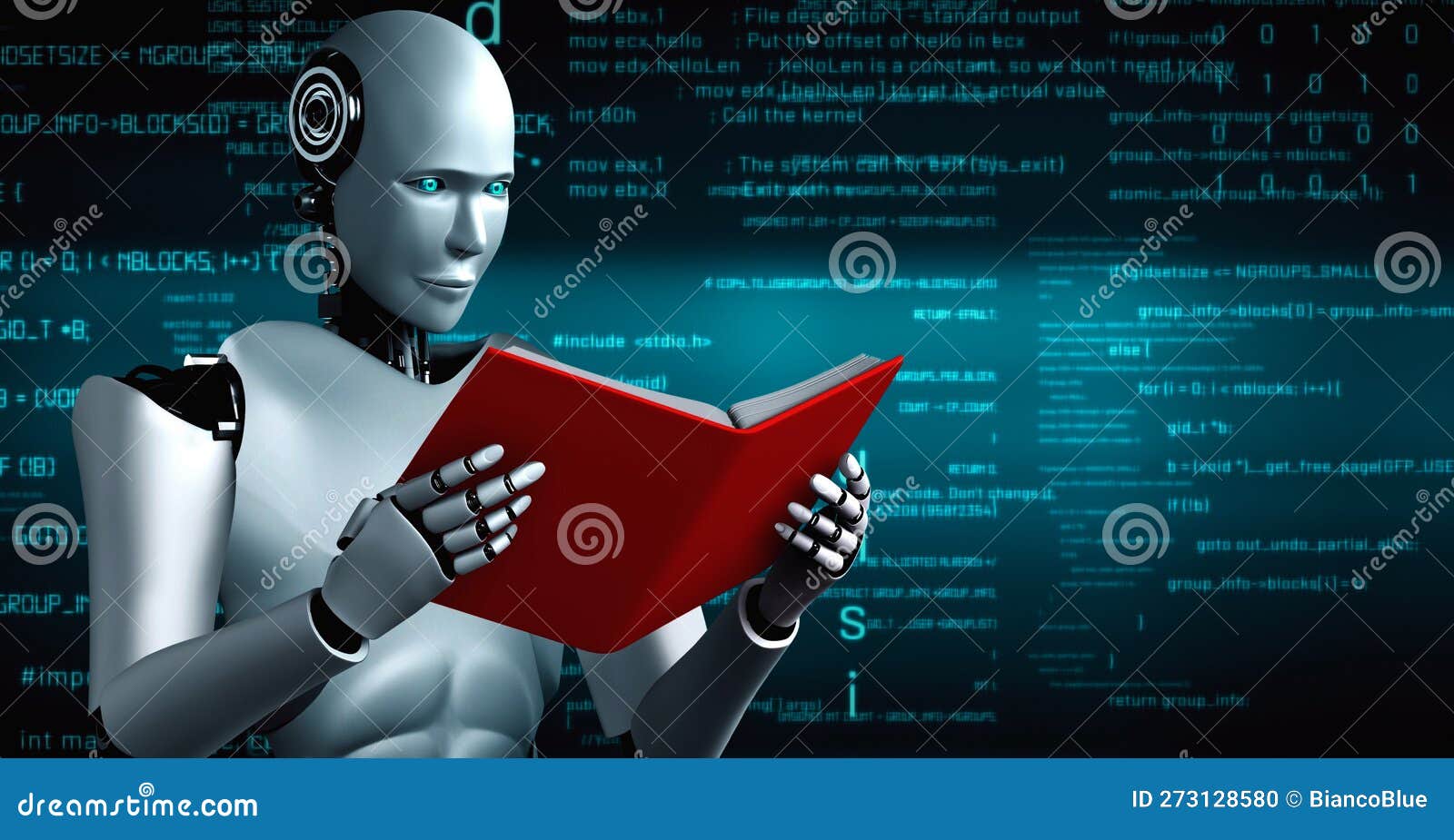 Futuristic Robot Artificial Intelligence Huminoid AI Programming Coding ...