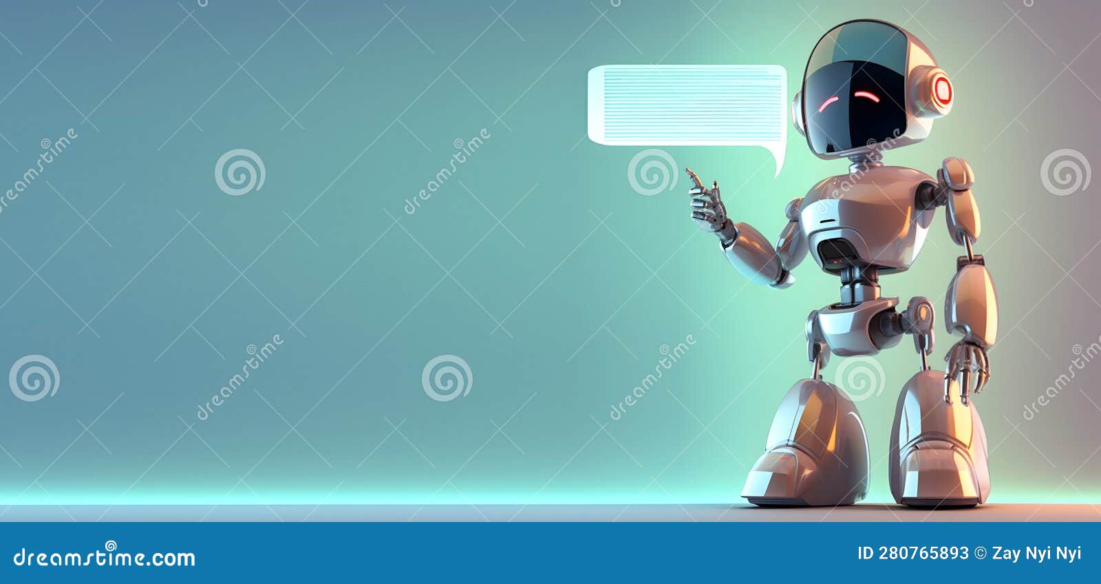 Robot with Chat Box. Concept of Chatbot or Ai Assistant. AI Generated ...