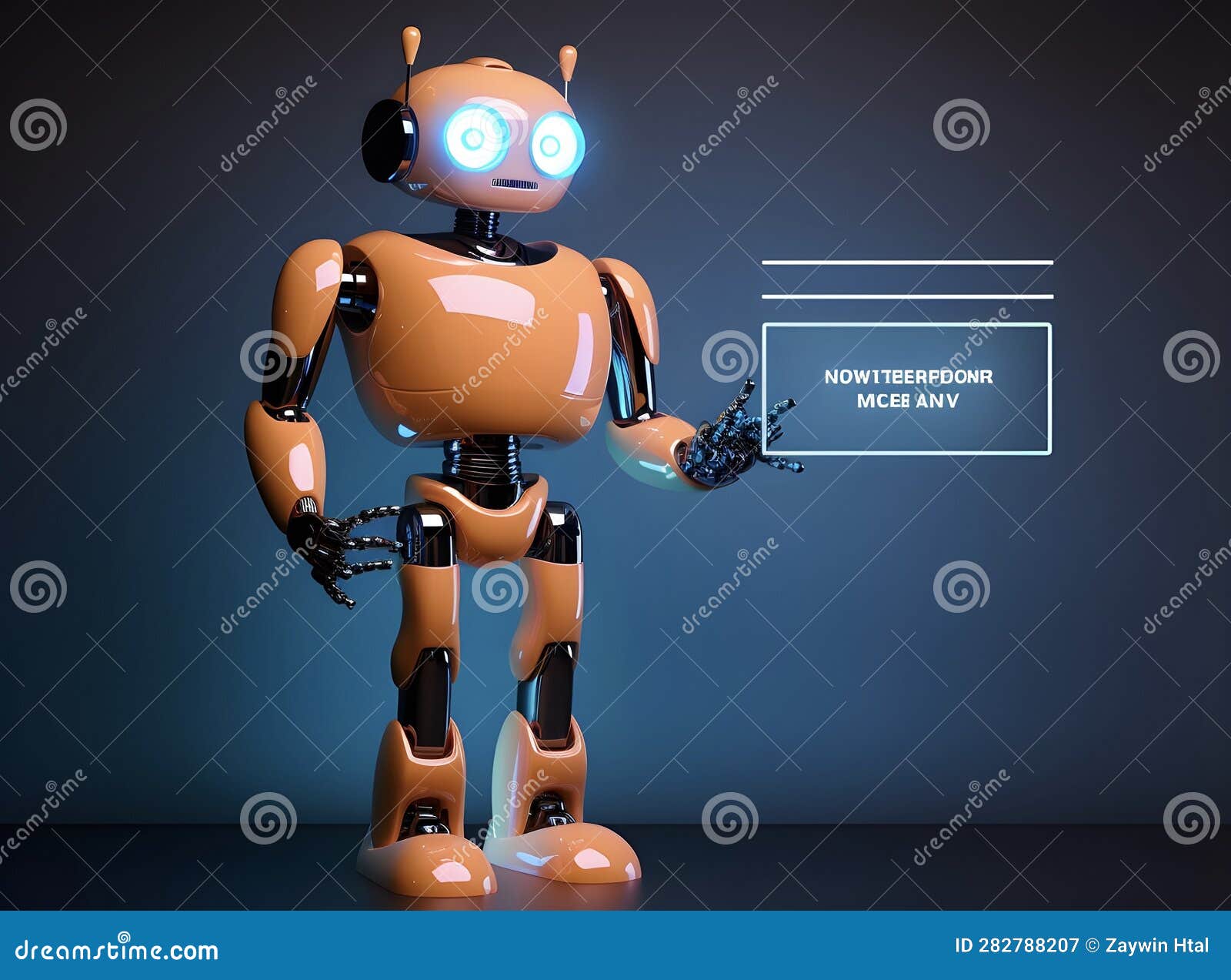 Robot with Chat Box. Concept of Chatbot or Ai Assistant. AI Generated ...