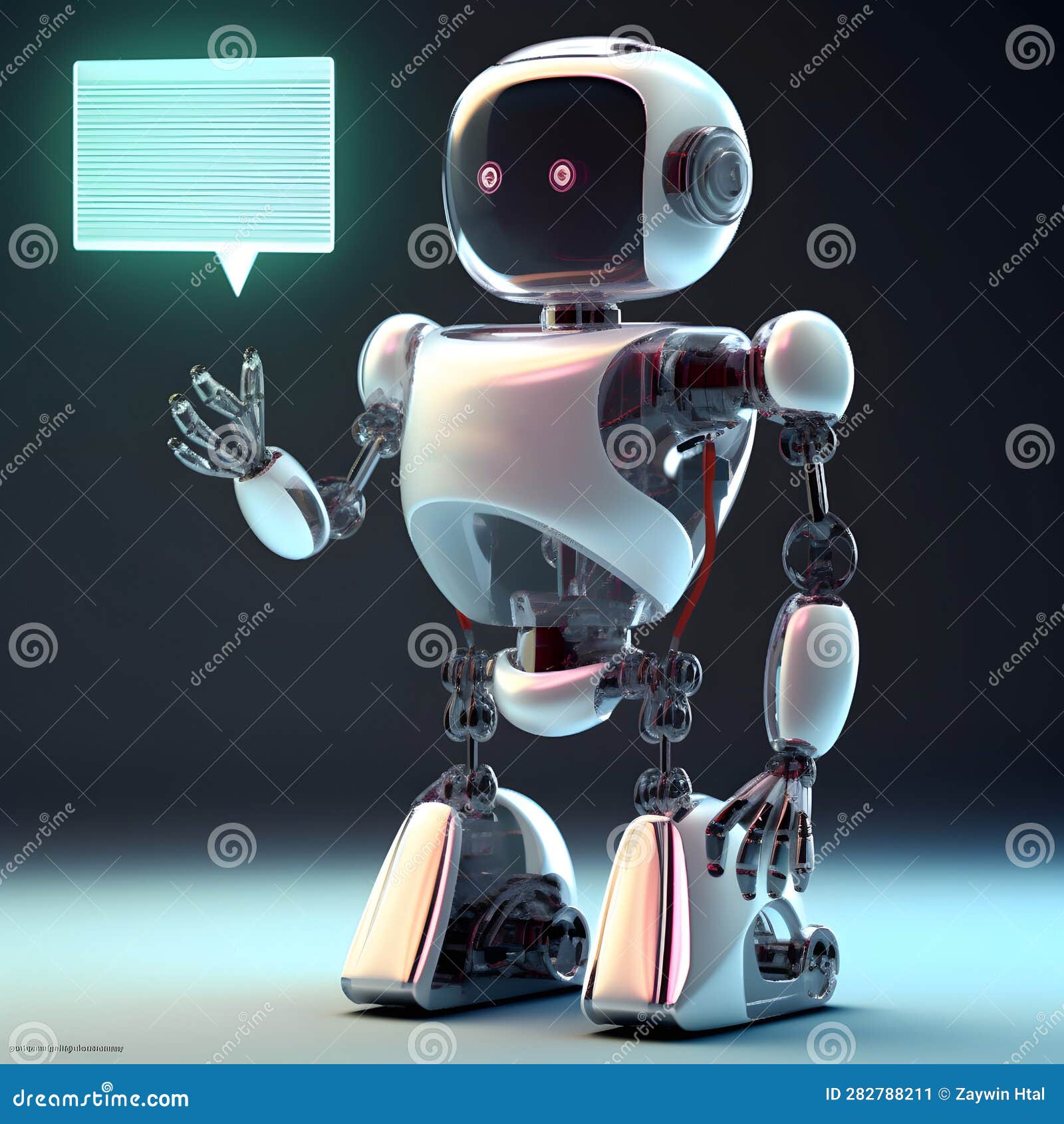 Robot with Chat Box. Concept of Chatbot or Ai Assistant. AI Generated ...