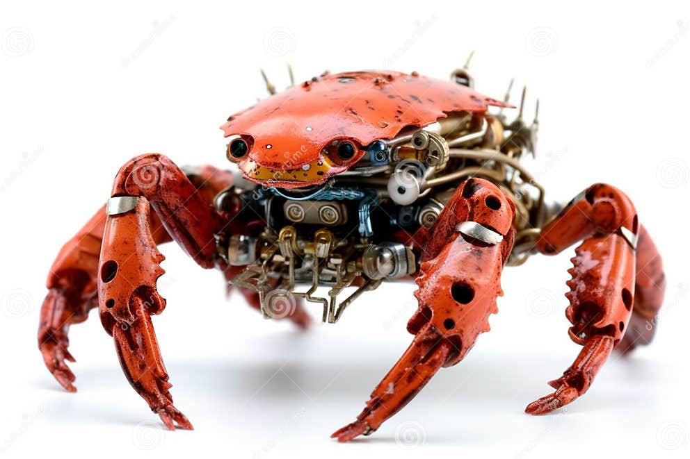 Ai Generative Futuristic Robot Crab Isolated on White Background. 3d ...