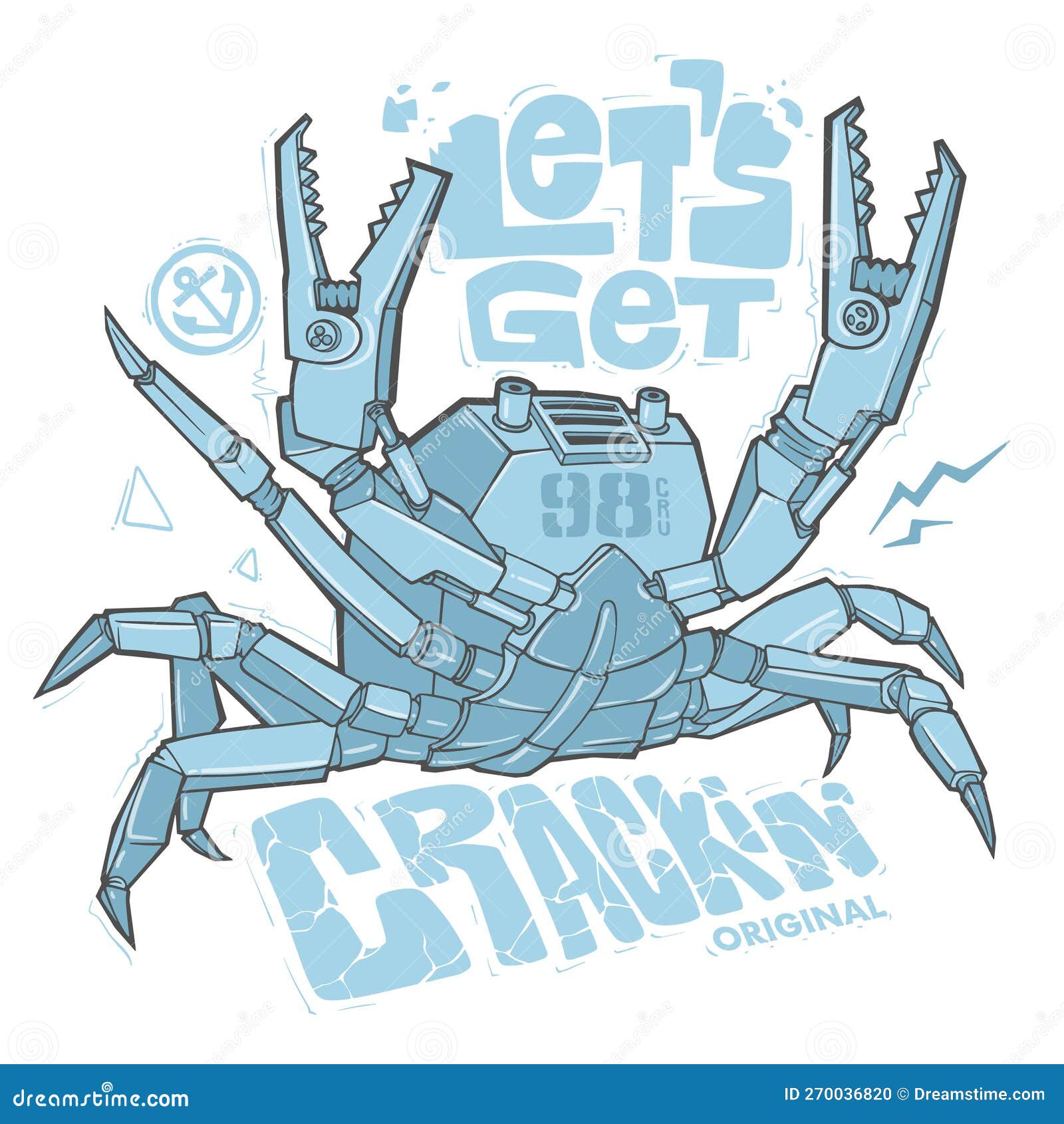 Robot Crab With Mechanical Limbs And Bright Colors Royalty-Free Stock ...