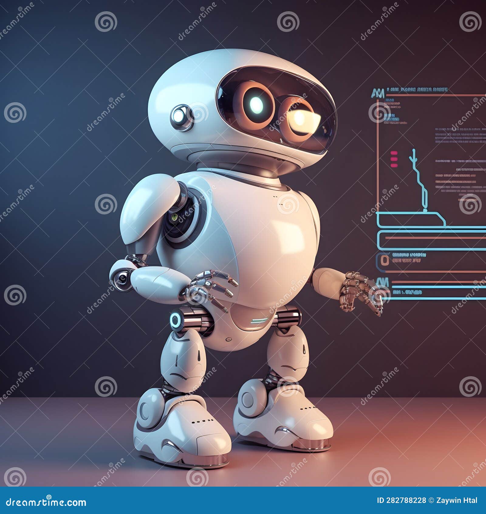 Robot beside Data Screen. Concept of Chatbot with AI. AI Generated ... Robot beside Data Screen. Concept of Chatbot with AI. AI Generated ...