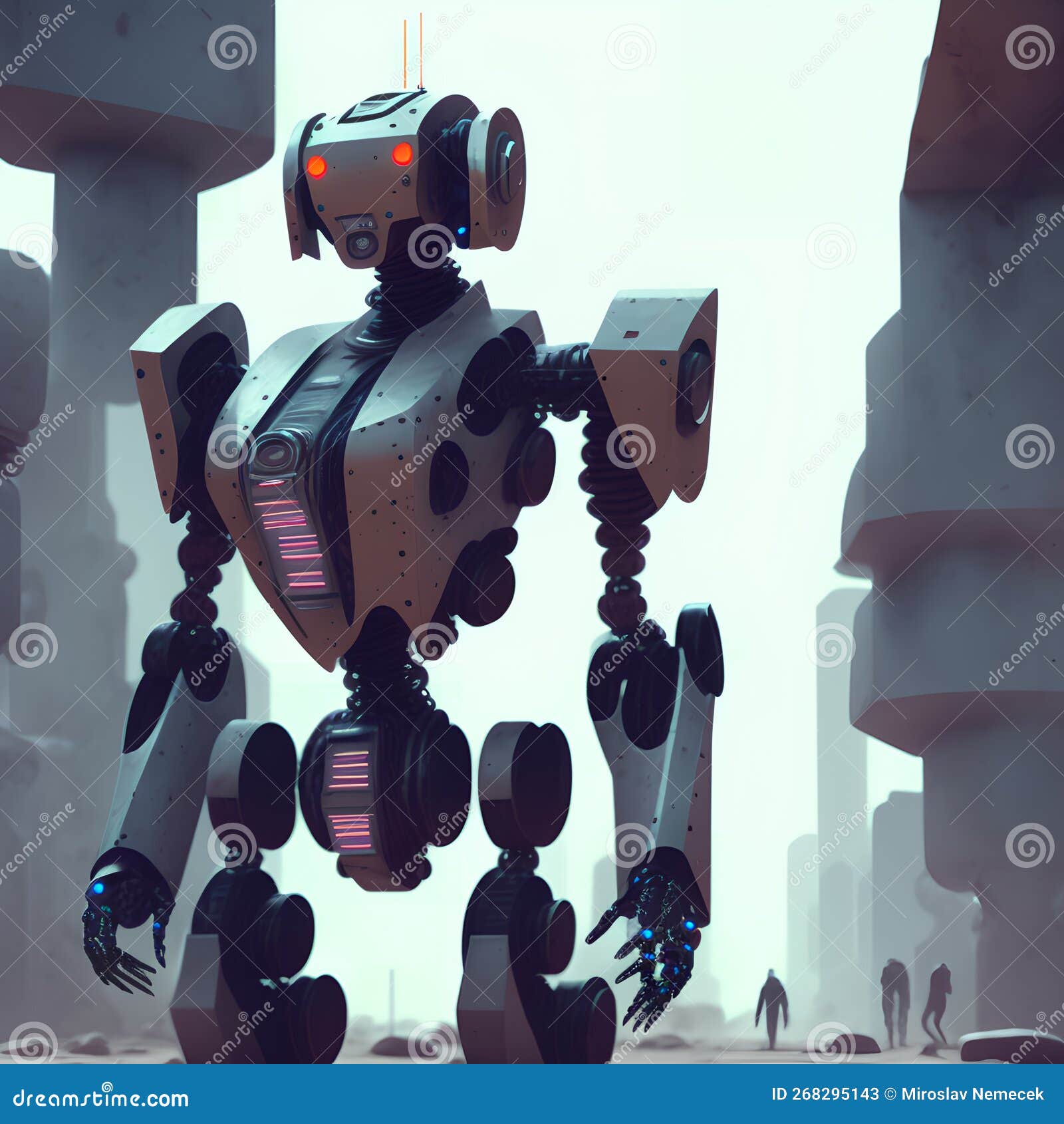 Futuristic Robot, Generative AI Illustration Stock Illustration ...