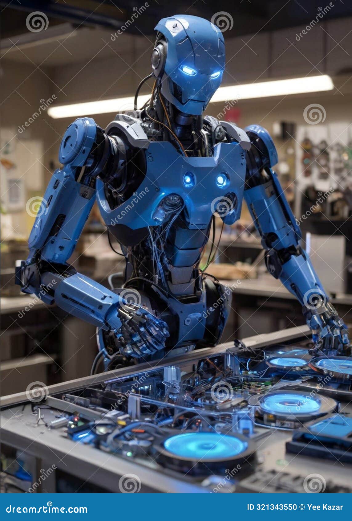 Futuristic Robot DJ in High-Tech Setting. Generative Ai Stock ...