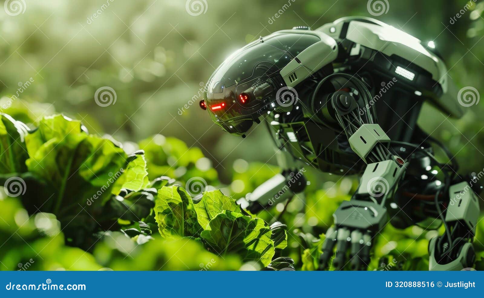 A Futuristic Robot Equipped with Sharp Blades Glides through Fields of ...