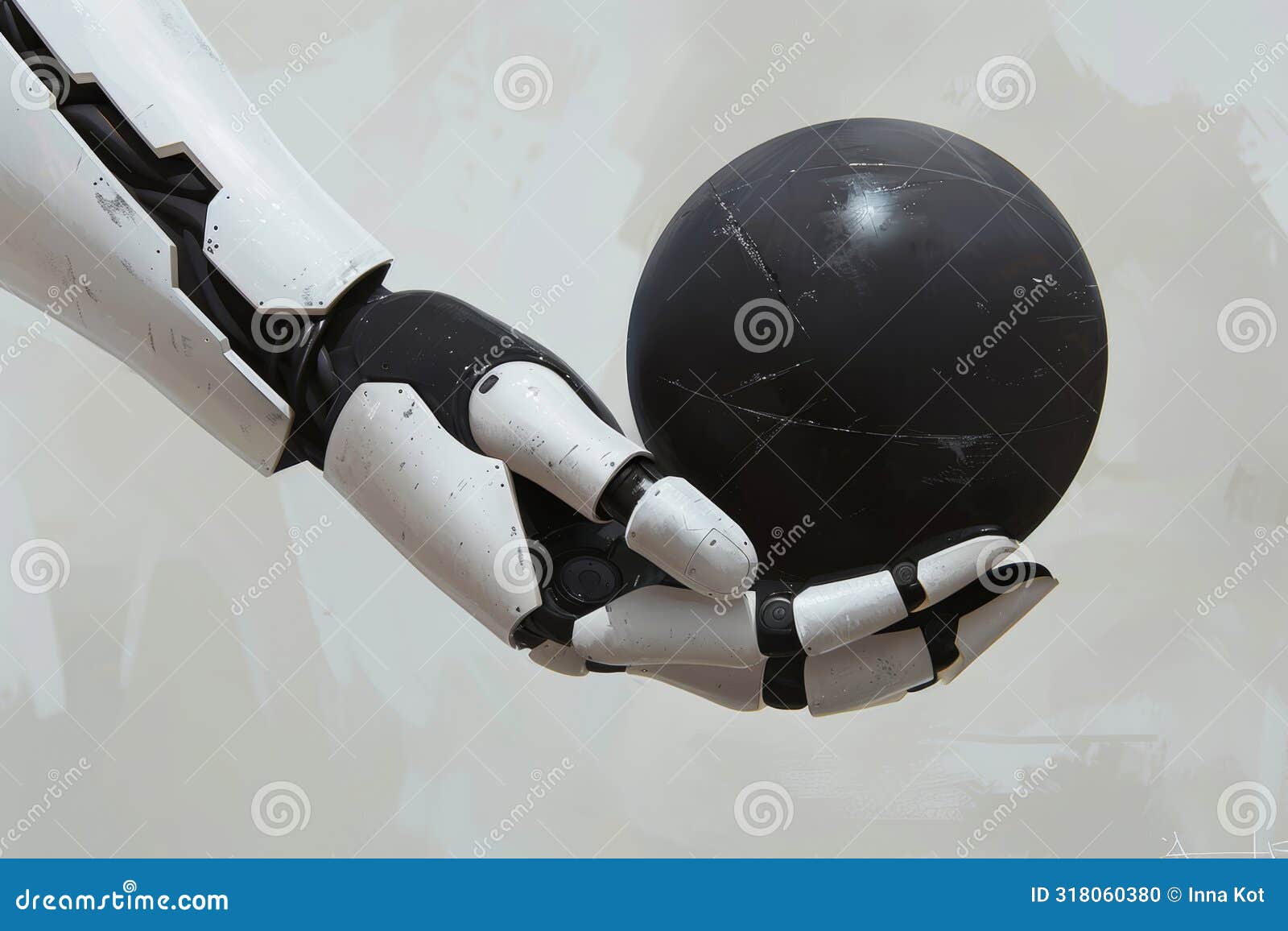 Futuristic Robot Hand Holding Artificial Intelligence Sphere ...