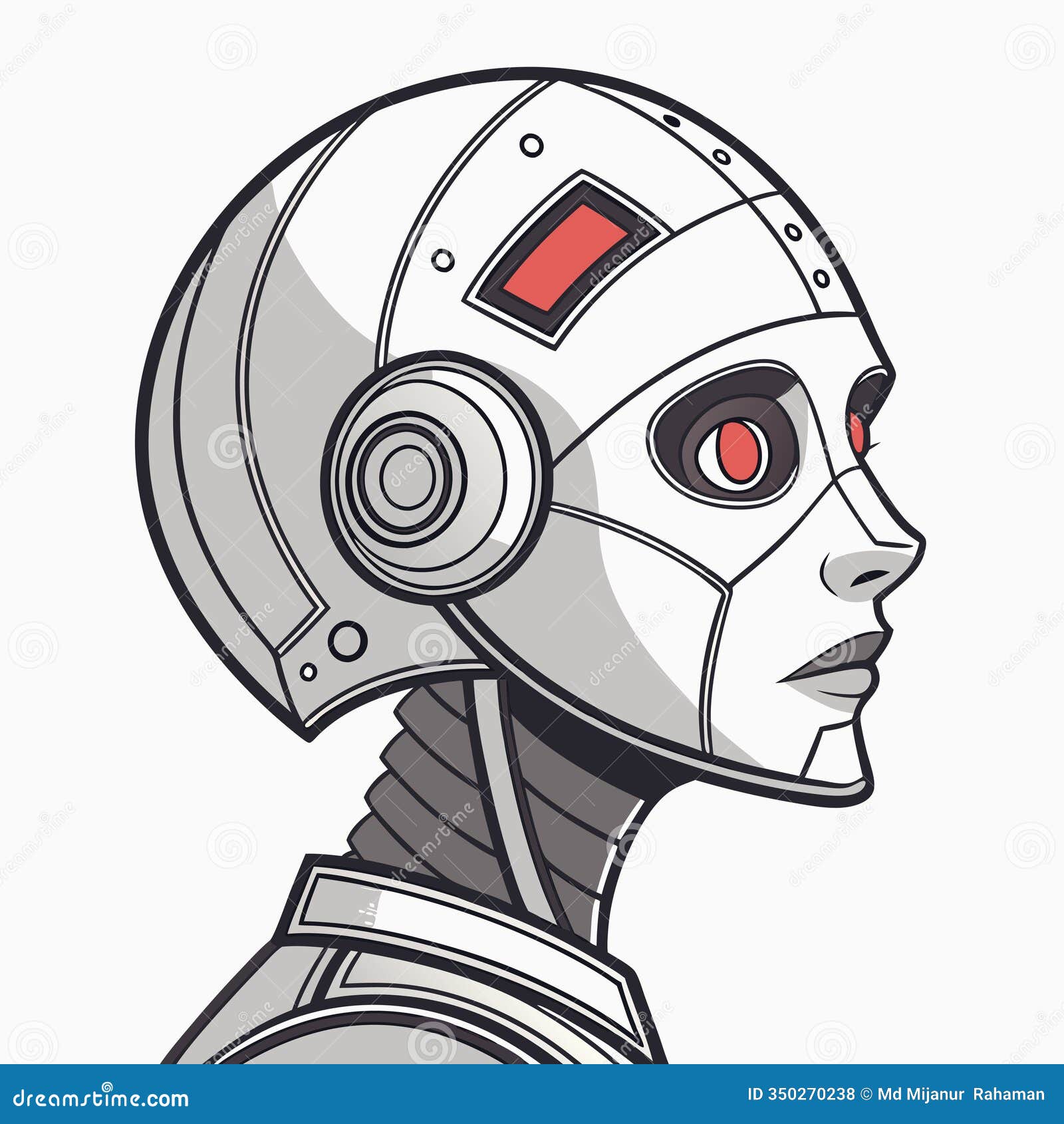 Futuristic Robot Head . the Face of Artificial Intelligence Stock ...