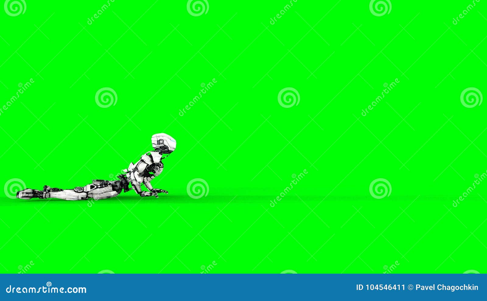 Futuristic Robot Isolate on Green Screen. Realistic 3d Render. Stock ...