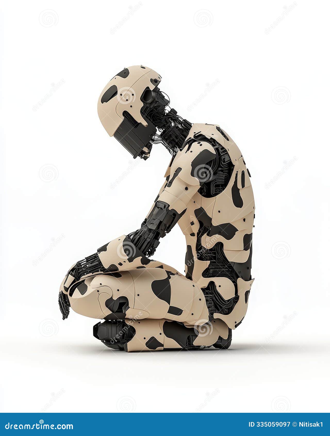 A Futuristic Robot Mannequin in a Thoughtful Pose Showcasing Advanced ...