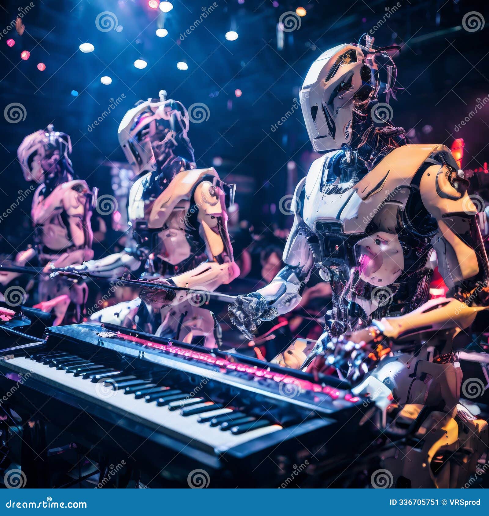 Futuristic Robot Musicians Performing with High-tech Instruments on ...
