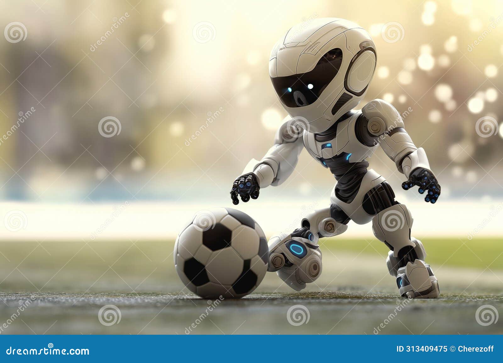Futuristic Robot Playing Soccer Stock Image - Image of ball, future ...