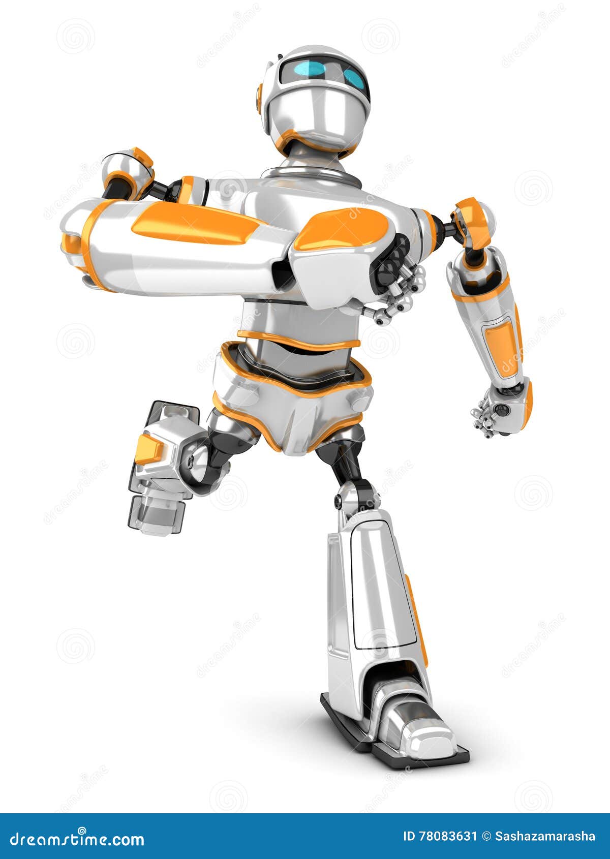 Futuristic Robot Running Fast Stock Illustration - Illustration of ...