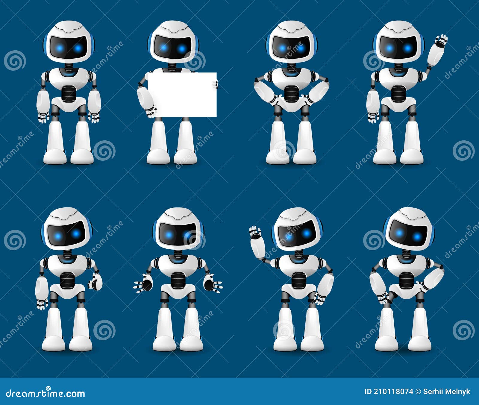 Futuristic robot set stock vector. Illustration of future - 210118074