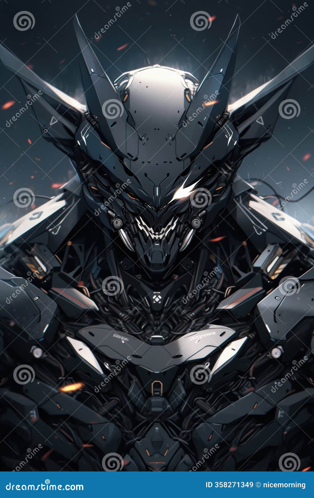 A Futuristic Robot Warrior Stands Ready for Battle. Created by ...