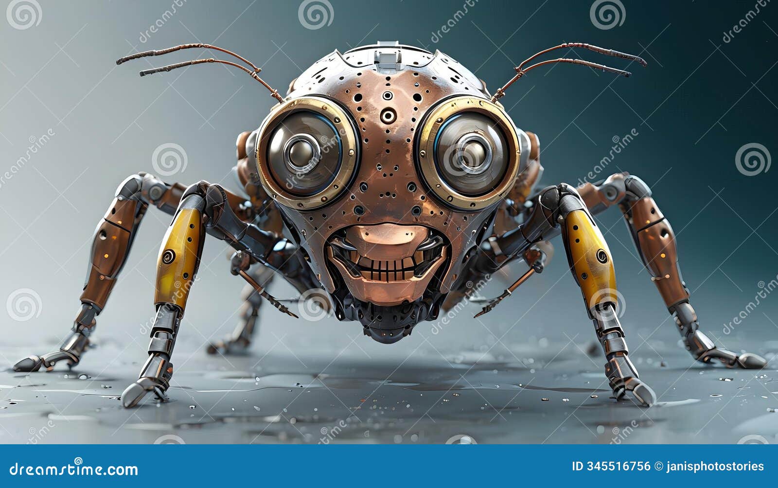 Futuristic Robotic Ant with Detailed Design on Gradient Background, Sci ...