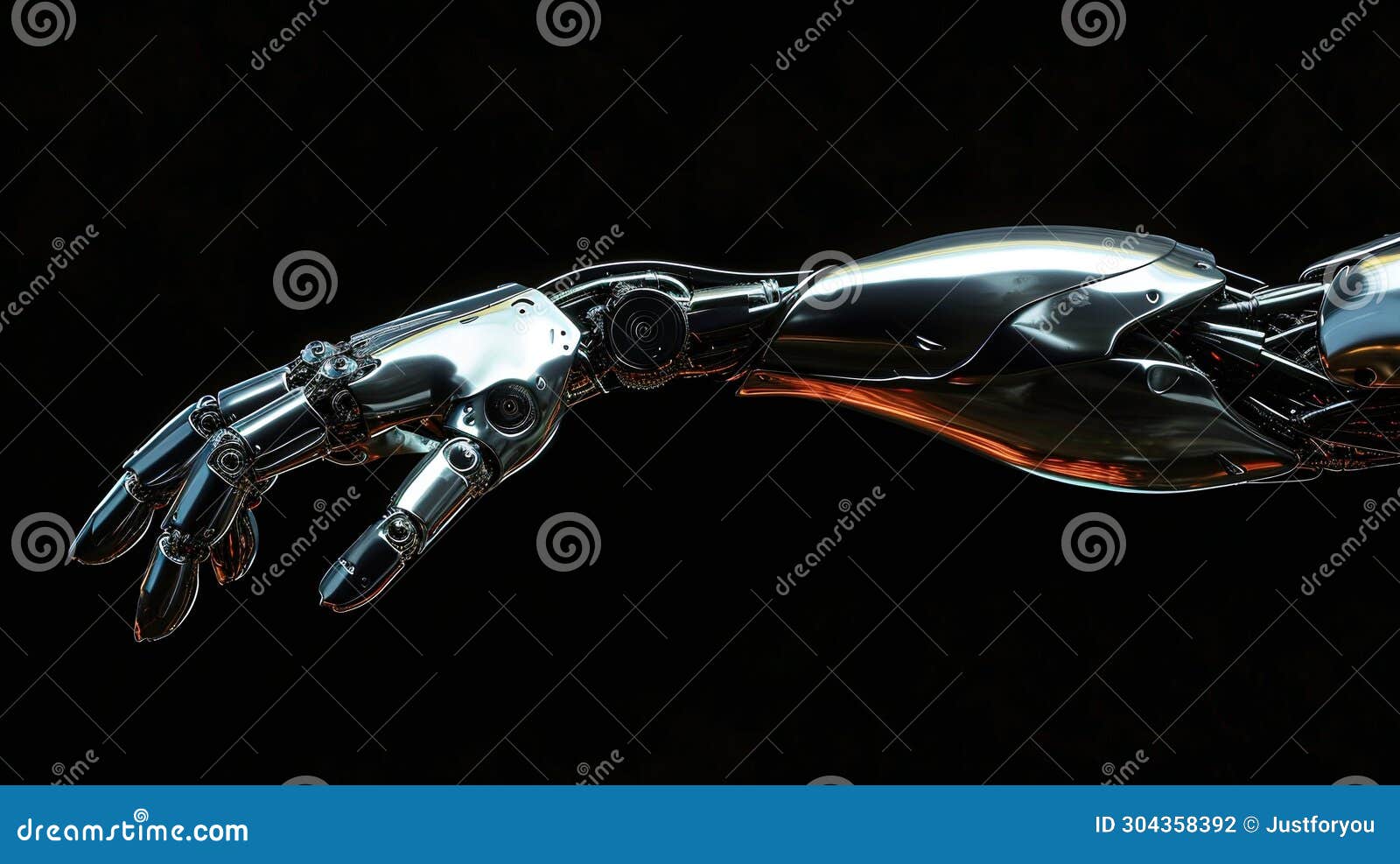 Futuristic Robotic Arm in Dynamic Poses. Generative Ai Stock ...
