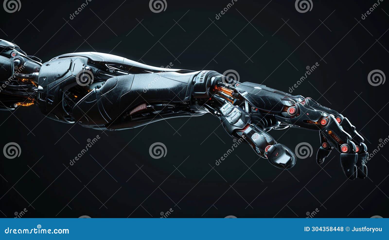 Futuristic Robotic Arm in Dynamic Poses. Generative Ai Stock ...