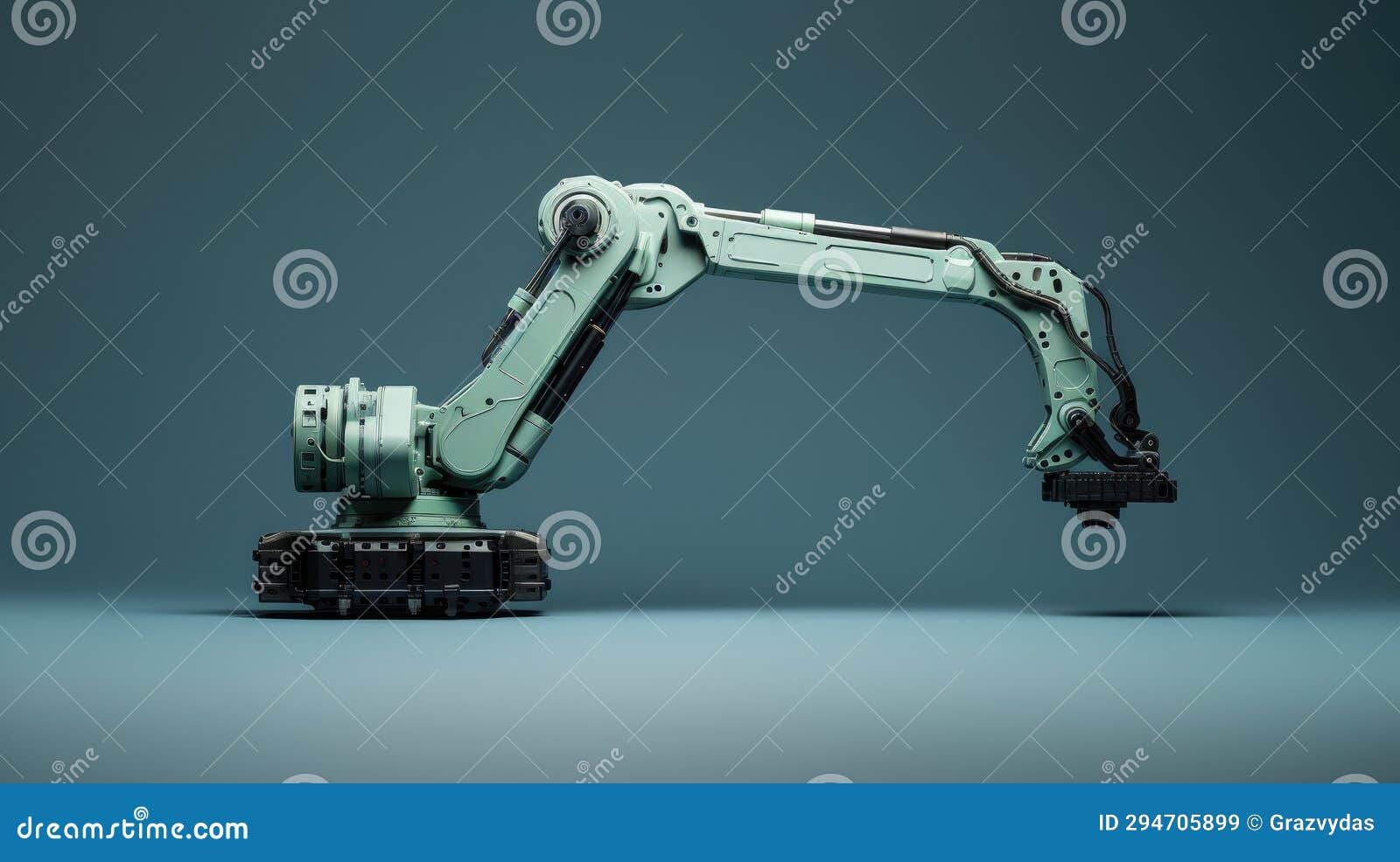 A Futuristic Robotic Arm that is Placed on a Grey Background Stock ...