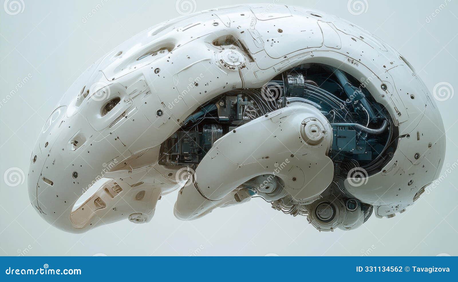 AI Robotic Brain With Glowing Digital Circuits - A Picture Highlighting ...