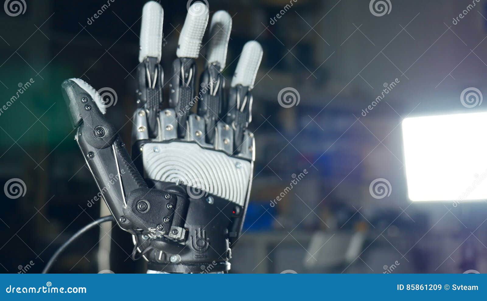 Futuristic Robotic Cyborg Arm in Action. Real Robotic Prosthesis. Stock ...