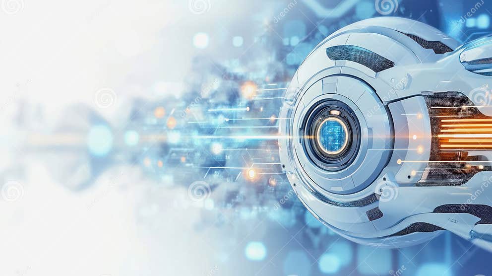 Futuristic Robotic Elements and Light Effects in an Abstract Technology ...