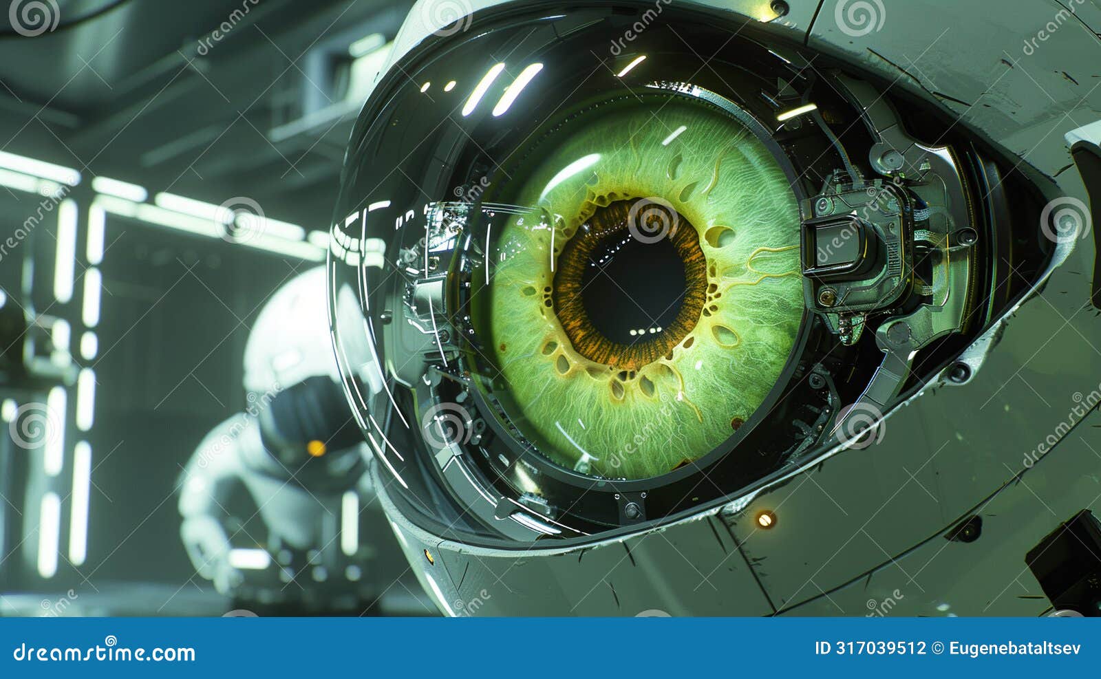 Futuristic Robotic Eye Close Up, High Tech Machine Vision, Concept ...