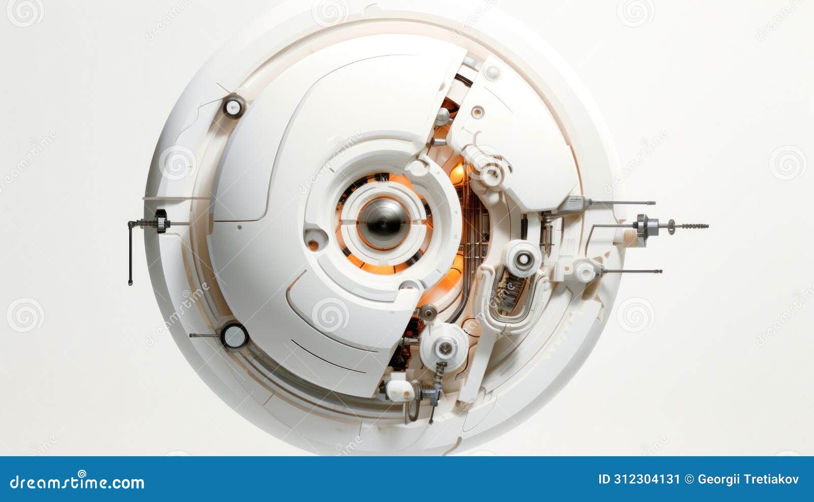 Futuristic Robotic Eye Mechanism Sci-Fi Stock Illustration ...