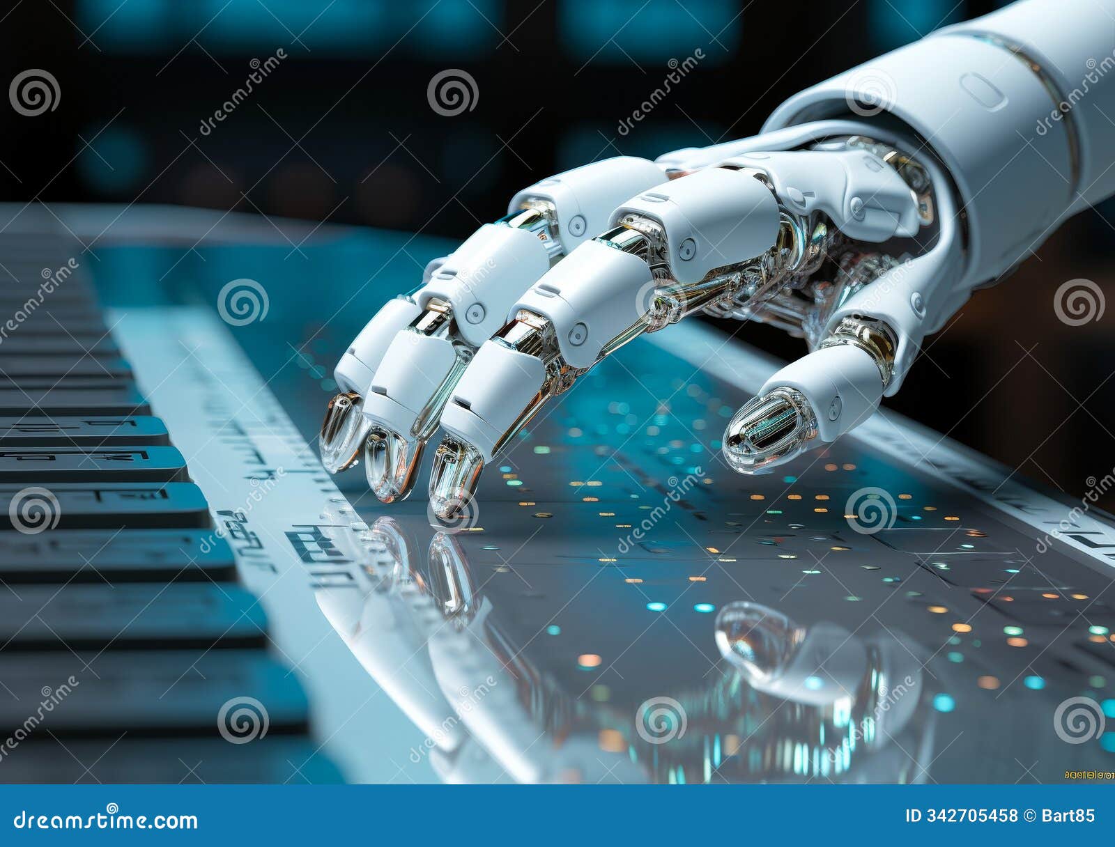 Futuristic Robotic Hand Typing on Computer Keyboard - Sci-Fi AI ...