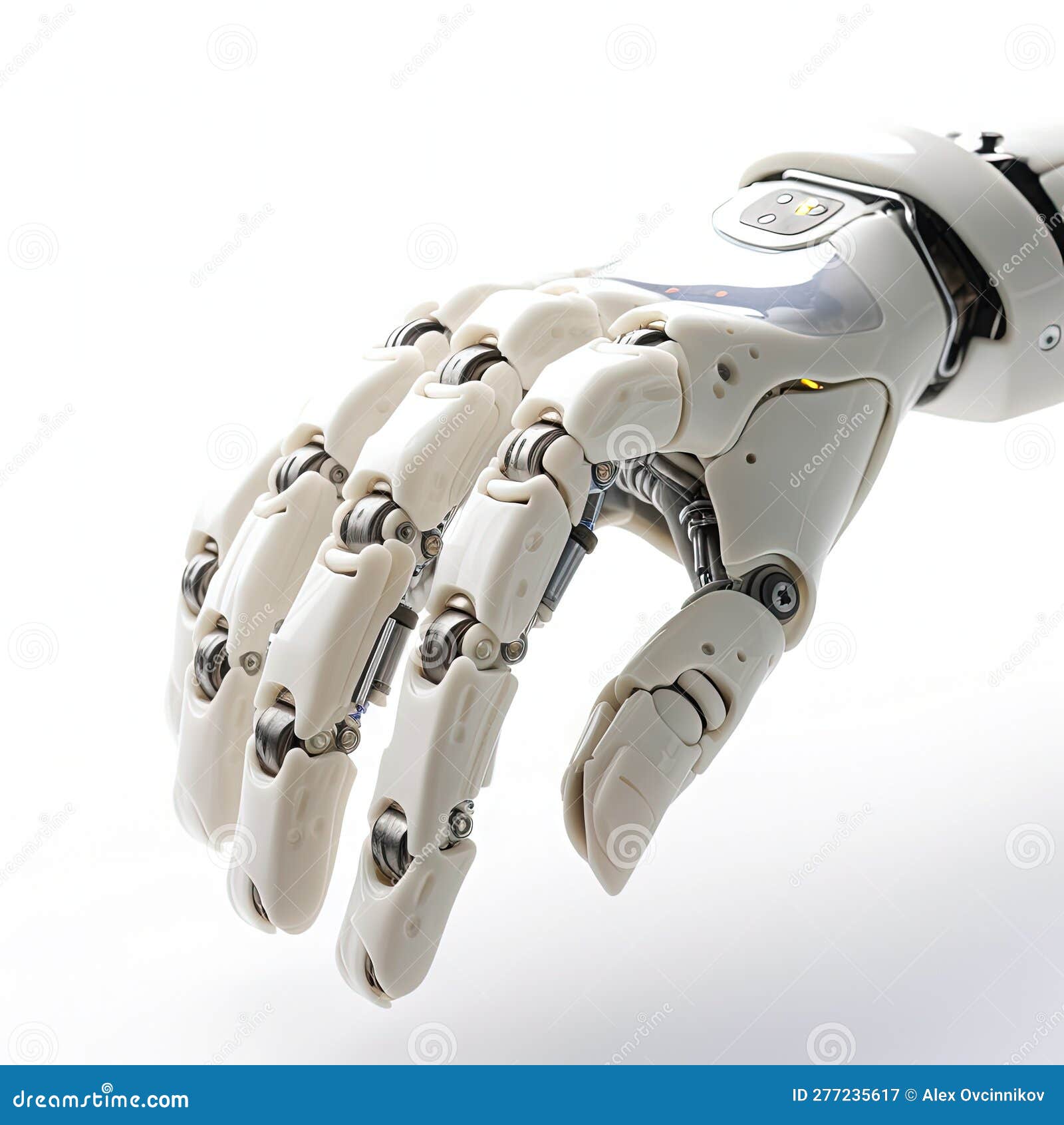 Futuristic Robotic Hand on White Background for Technology Designs ...