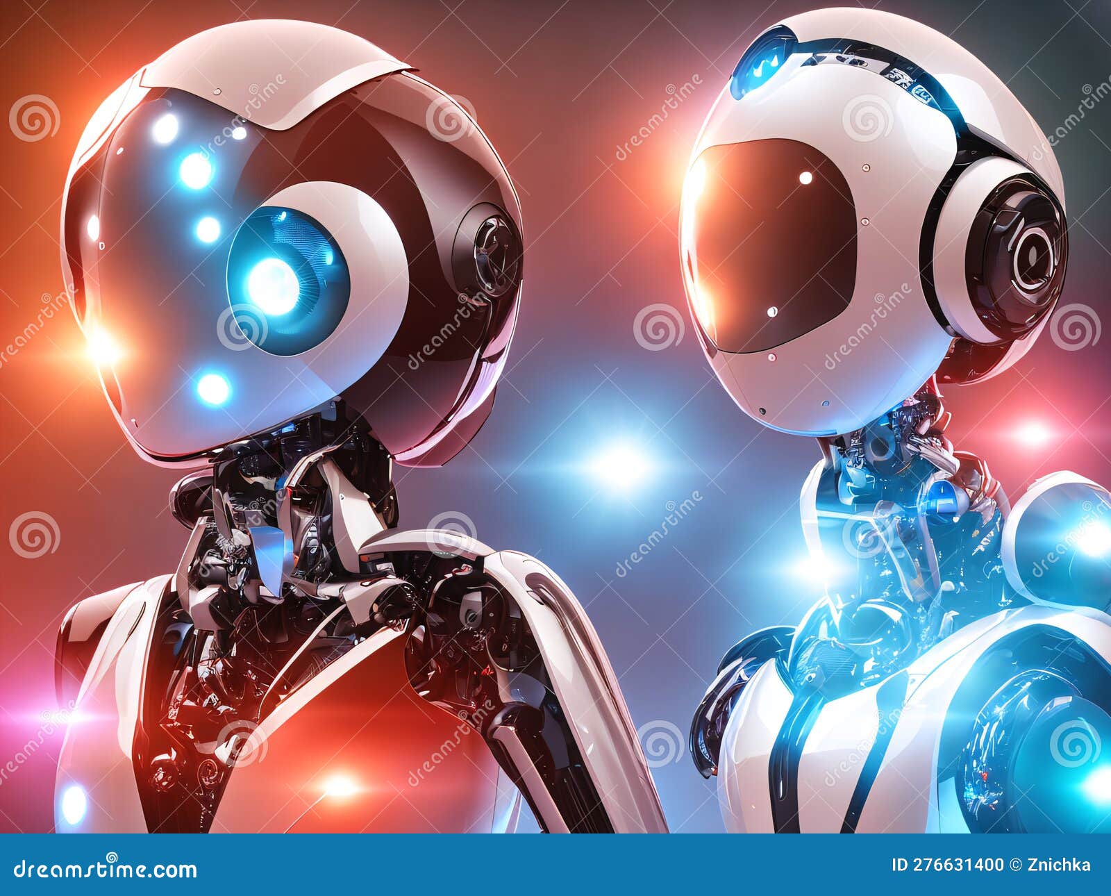 Futuristic Robots with a Unique Sense of Style Stock Illustration ...
