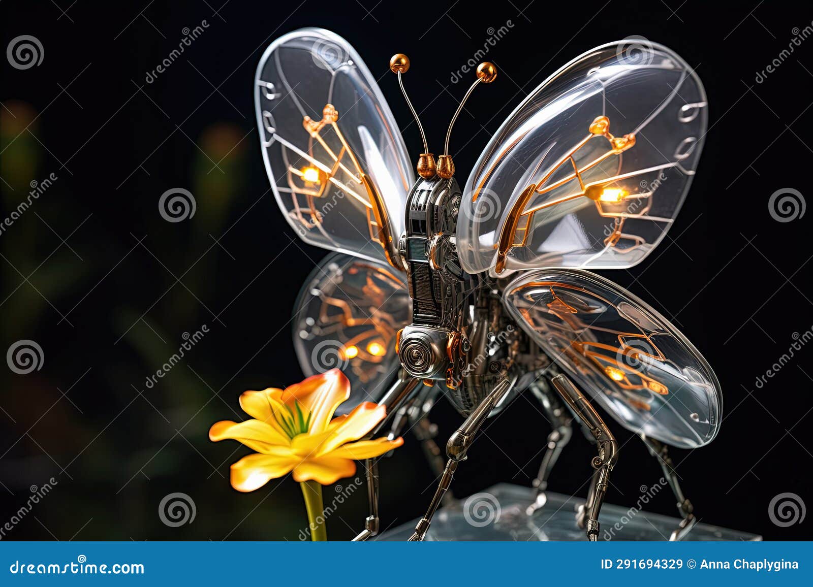 Futuristic Robotic Mechanical Butterfly with Integrated Nanotechnology Stock Image - Image of ...