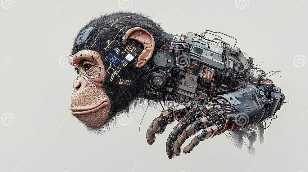A Futuristic Robotic Monkey Showcases a Blend of Organic and Mechanical ...