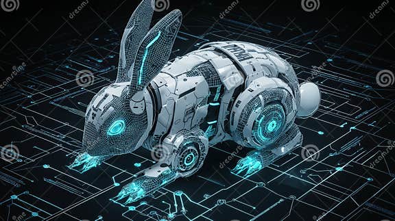 A Futuristic Robotic Rabbit Showcasing Advanced Technology and Sleek ...