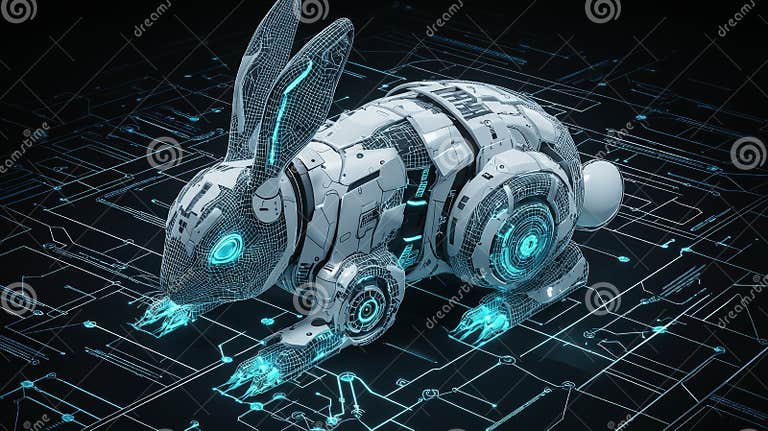 A Futuristic Robotic Rabbit Showcasing Advanced Technology and Sleek ...