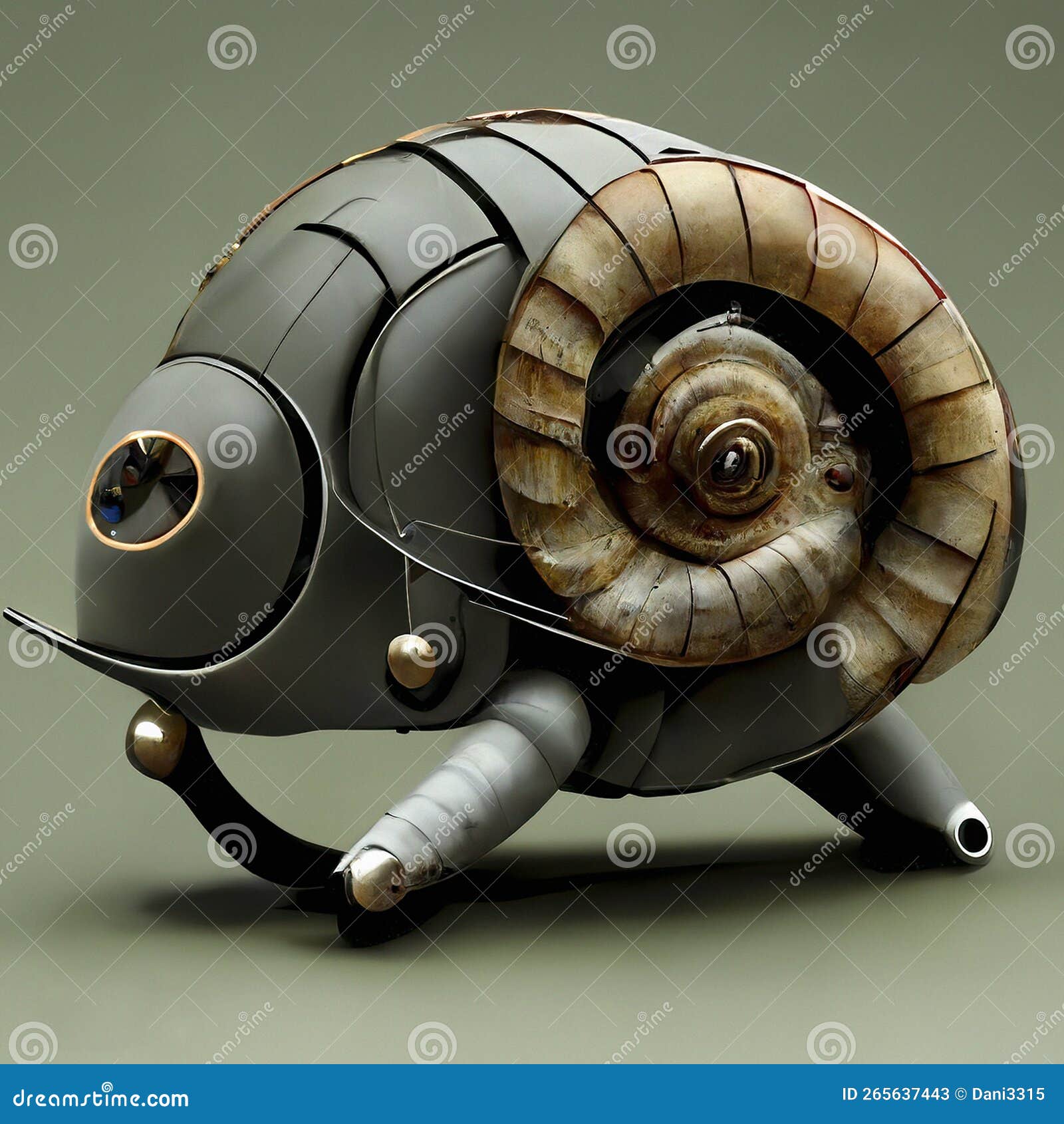 Futuristic Robotic Snail On Green Background Stock Image ...