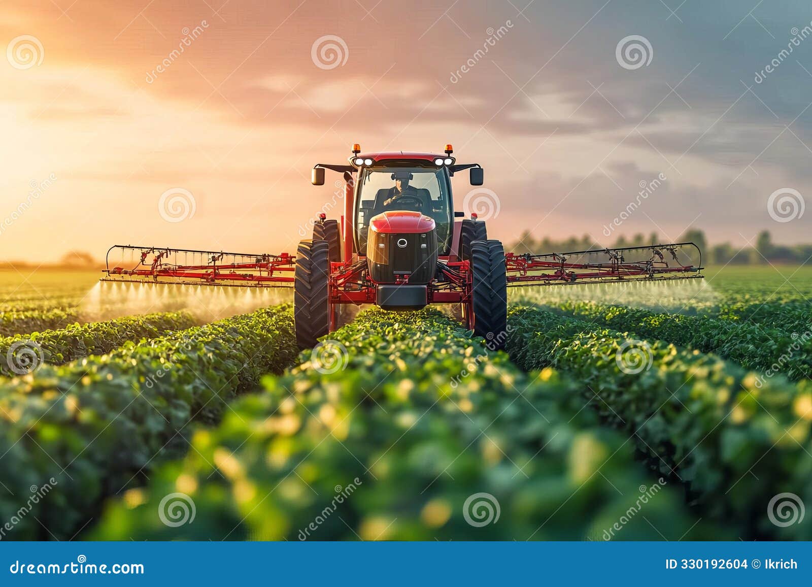 Tractor Spraying Silhouette On White Background Royalty-Free Cartoon ...